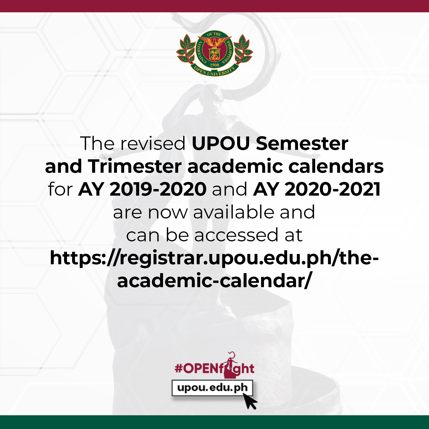 UPOU Revised Academic Calendars for AY 2019-2020 and AY 2020-2021 ...