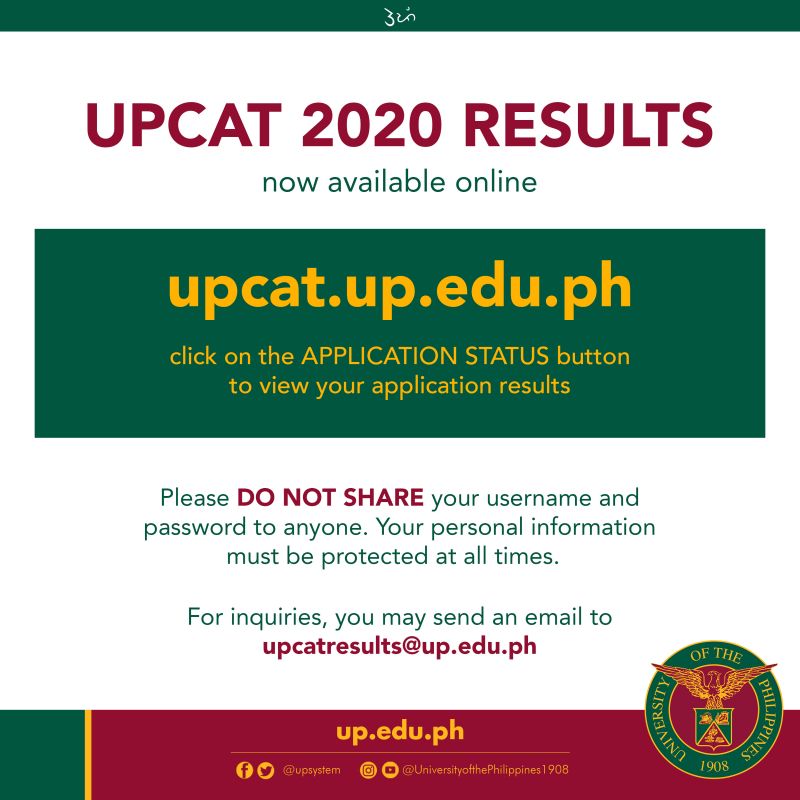 Notice to UPCAT applicants - University of the Philippines Open University