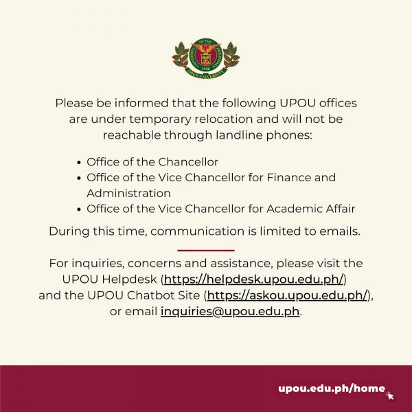 Temporary Relocation of UPOU Offices - University of the Philippines ...