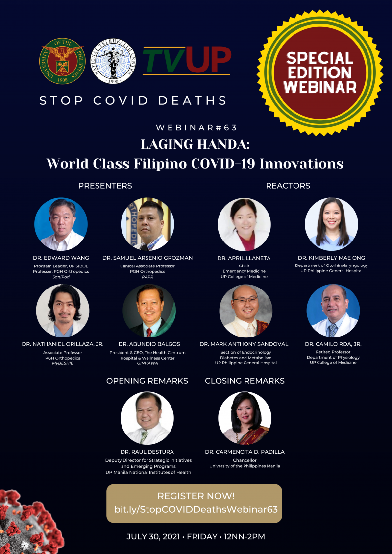 Webinar #63 "LAGING HANDA: World Class Filipino COVID-19 Innovations ...