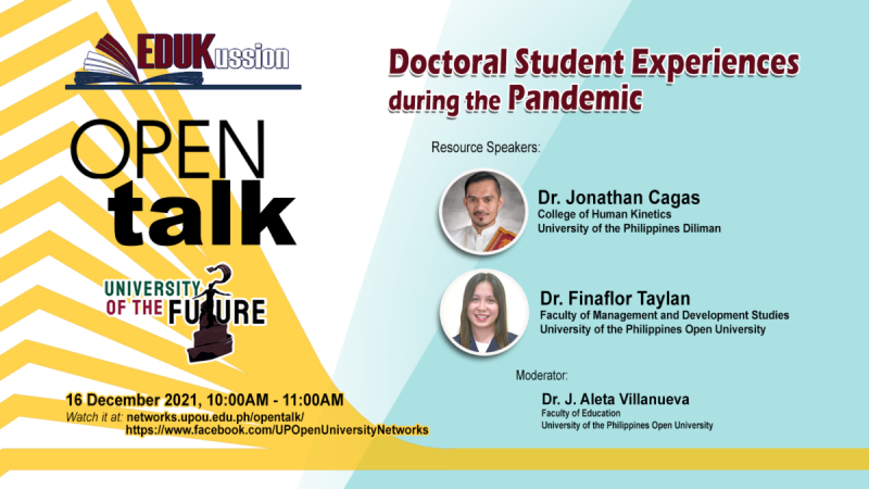 Open Talk 18: Doctoral Student Experiences During the Pandemic ...