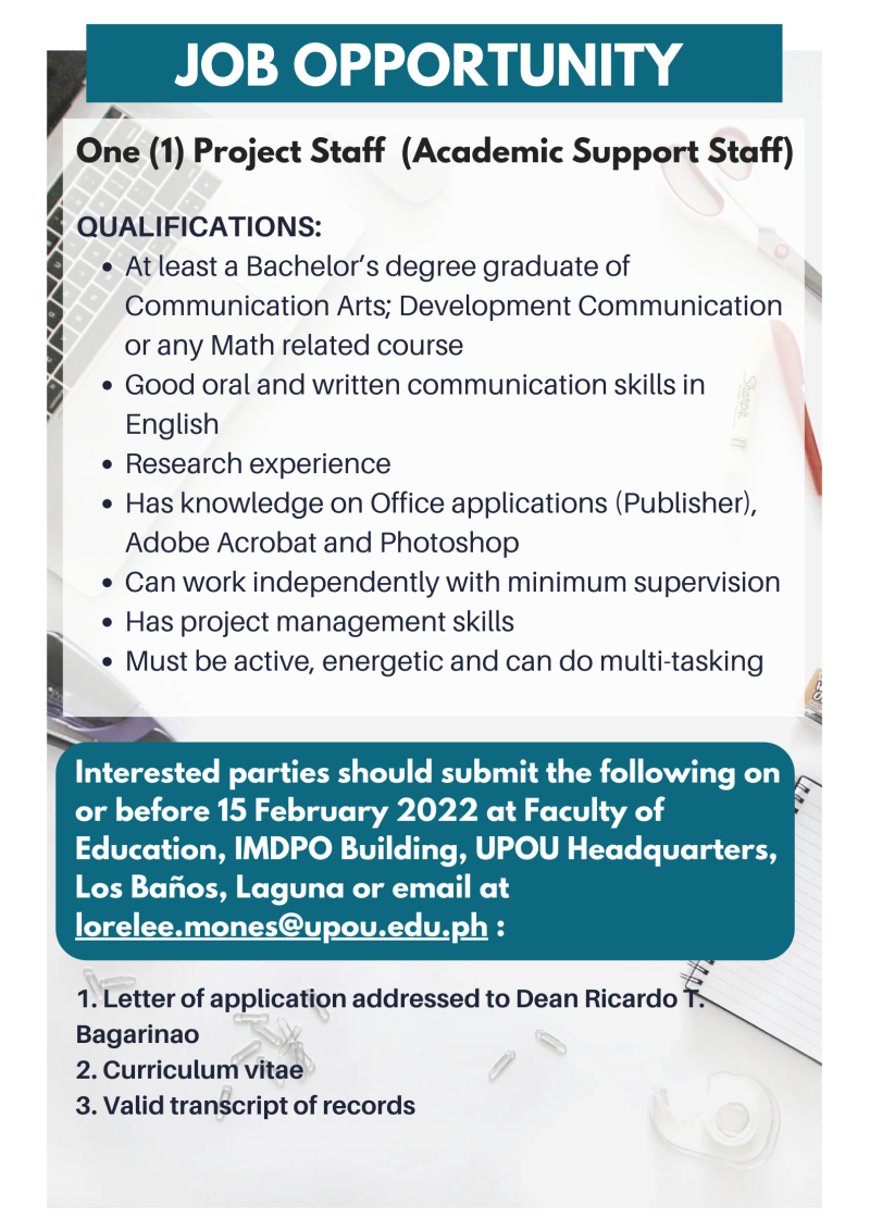 New Job Opportunity - University of the Philippines Open University