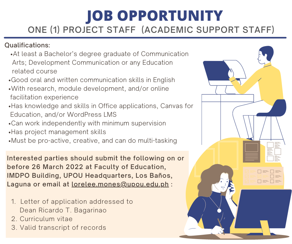 Job Opportunity: Project Staff (Academic Support Staff) - University of ...