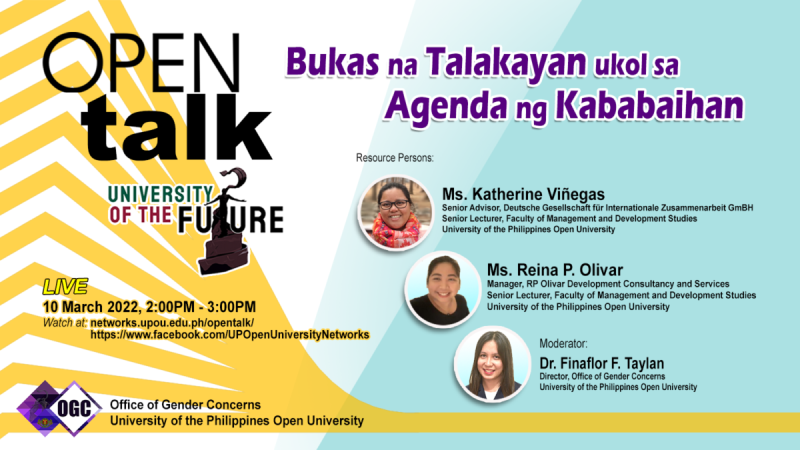 OPEN Talk Episode 20: Bukas na Talakayan Ukol sa Agenda ng Kababaihan ...