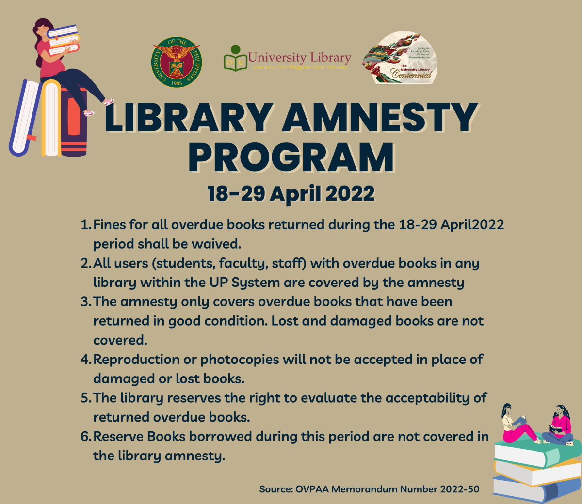 Library Amnesty Program - University of the Philippines Open University