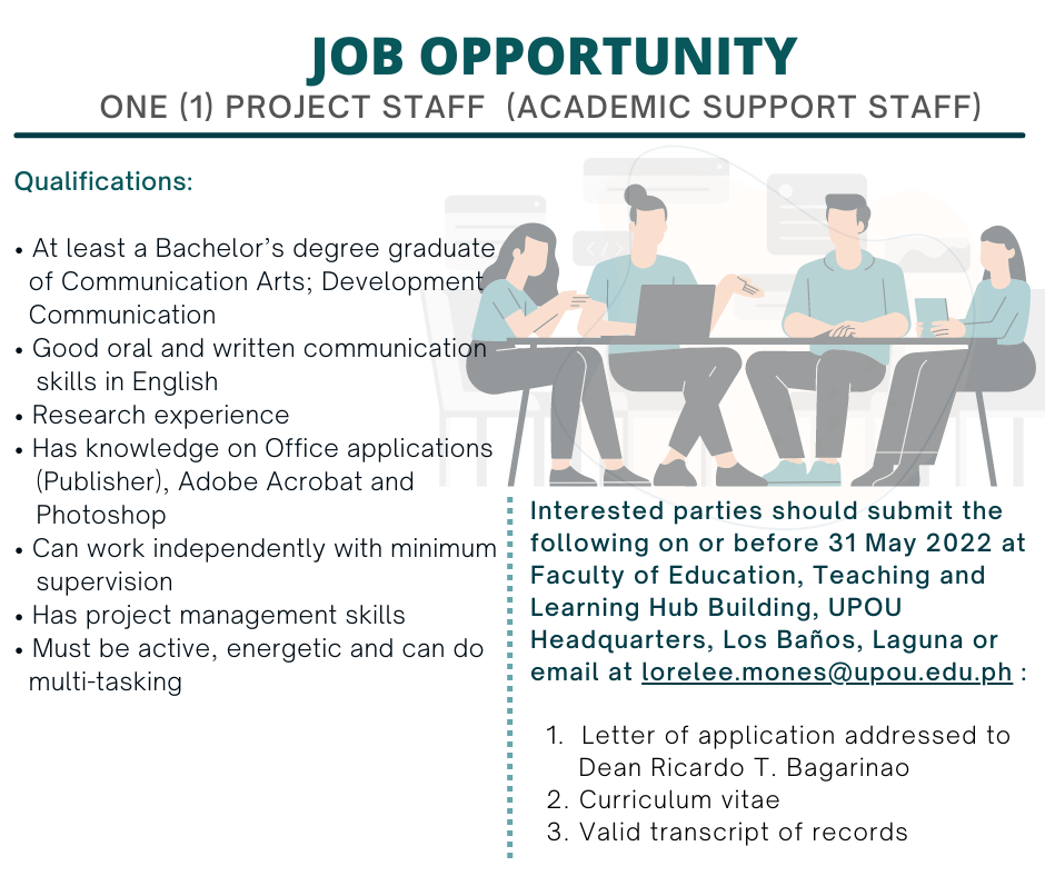 Job Opportunity: One (1) Project Staff (Academic Support Staff ...