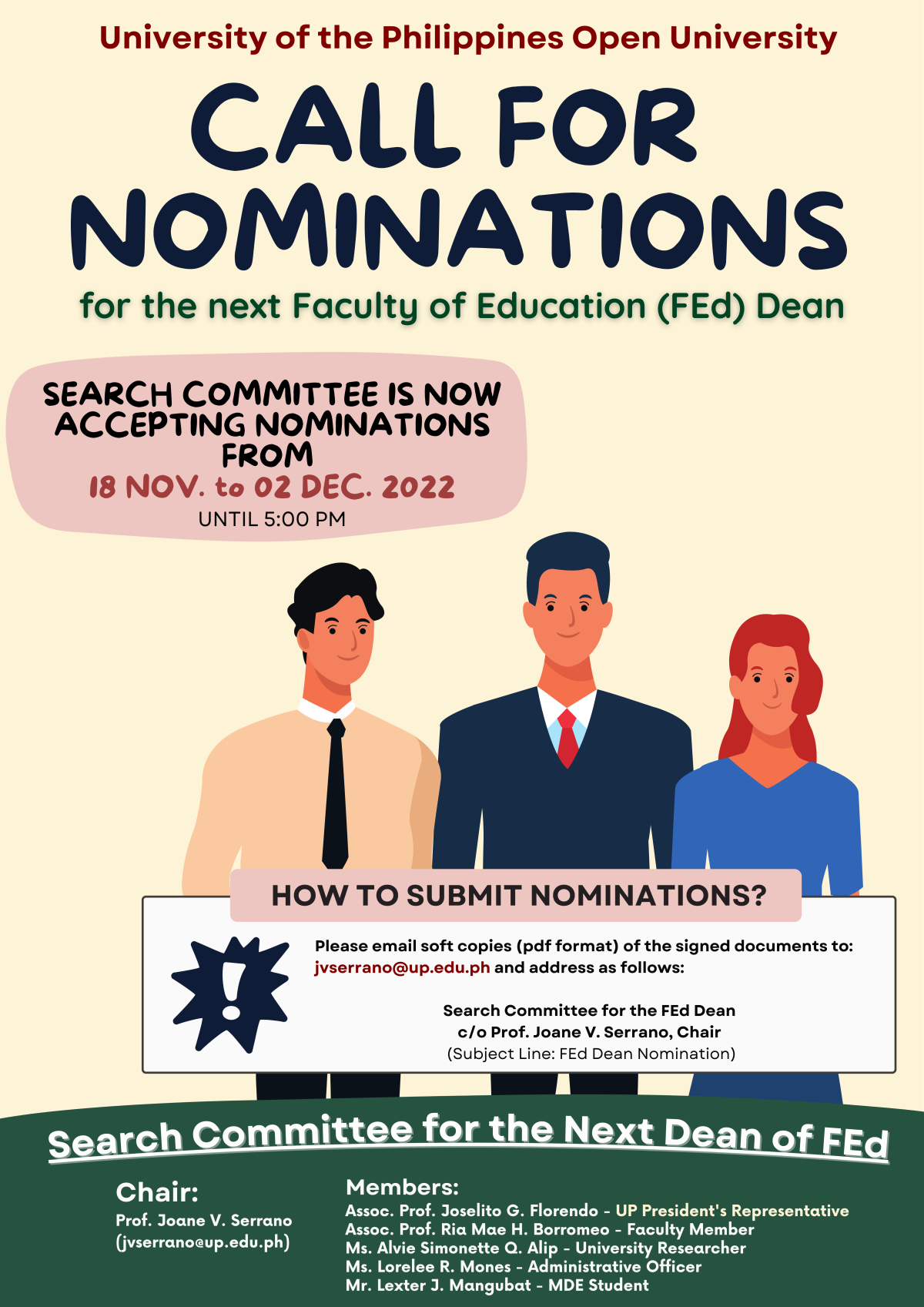 Call for Nominations and Schedule of Activities in Line with the Search ...