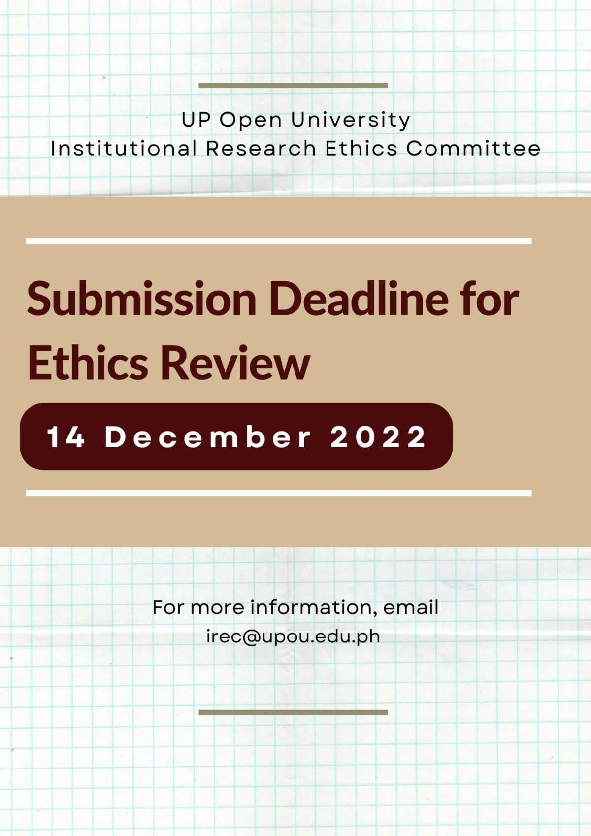 Submission Deadline for Ethics Review 2022 - University of the ...