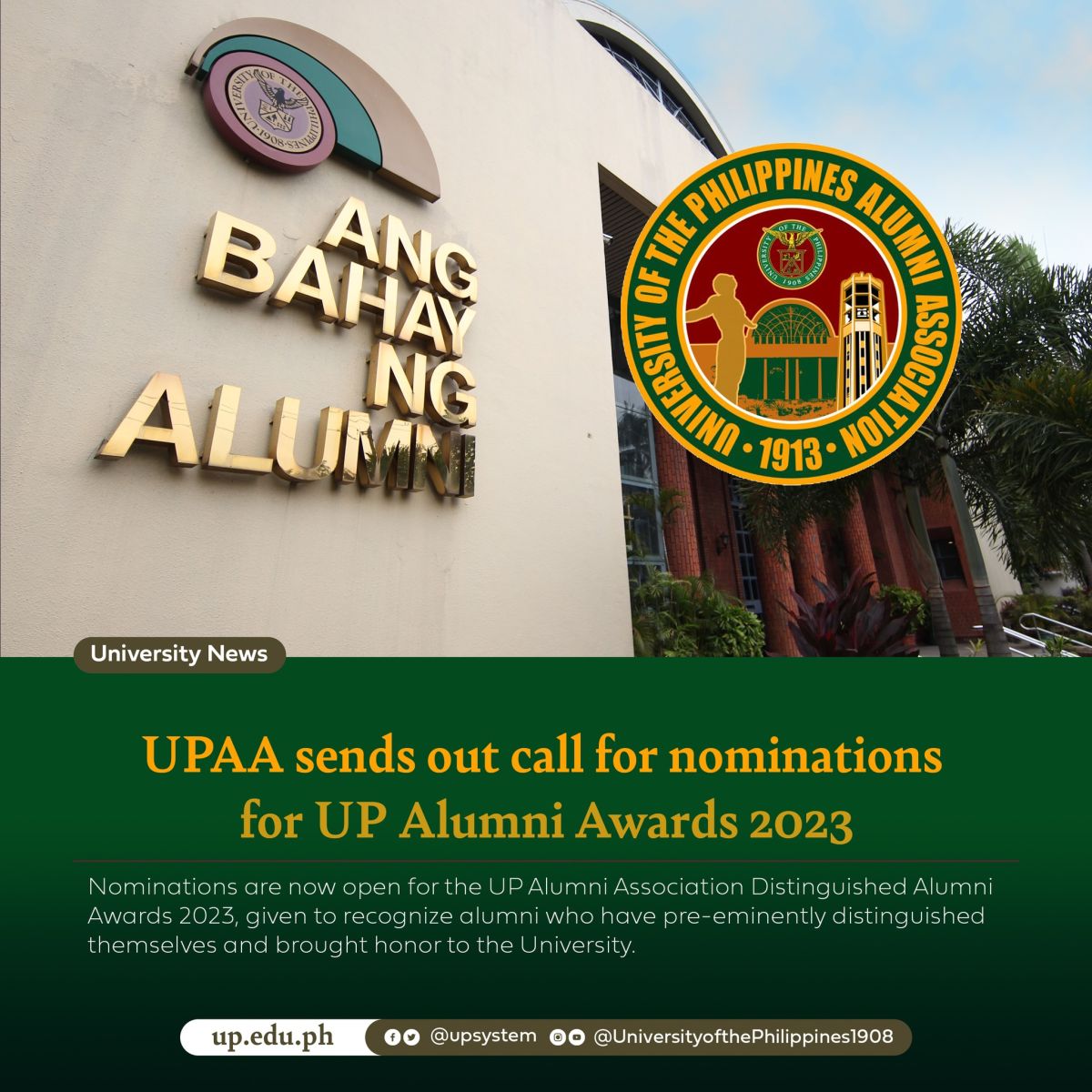 UPAA Sends Out a Call for Nominations for UP Alumni Award - University of the Philippines Open ...