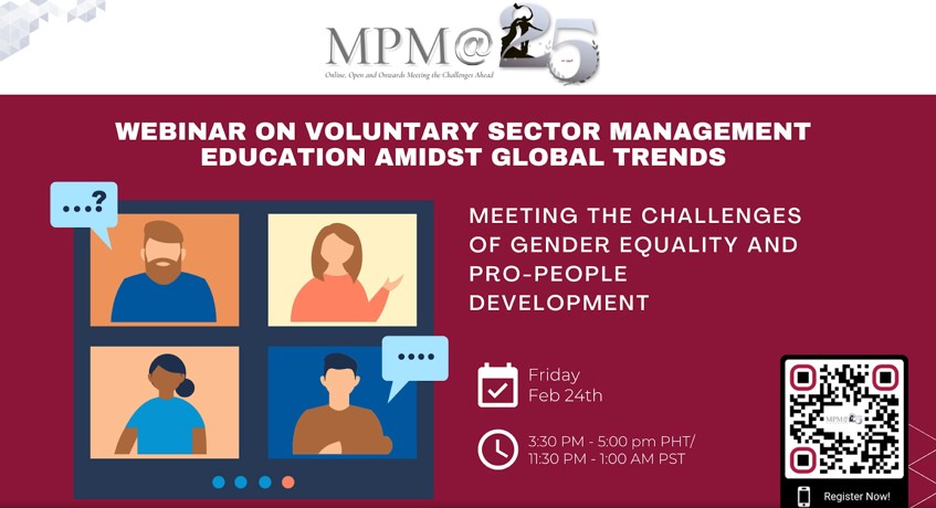 UPOU MPM Program Holds a Webinar on Voluntary Sector Management - University of the Philippines ...