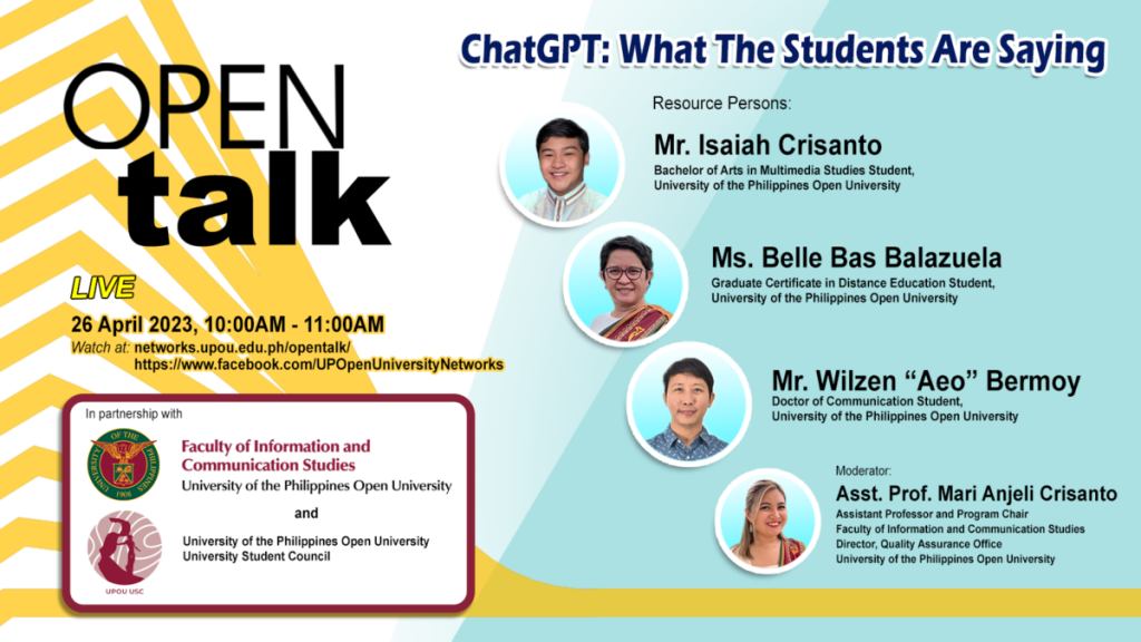 Open Talk "ChatGPT: What The Students Are Saying" - University of the ...