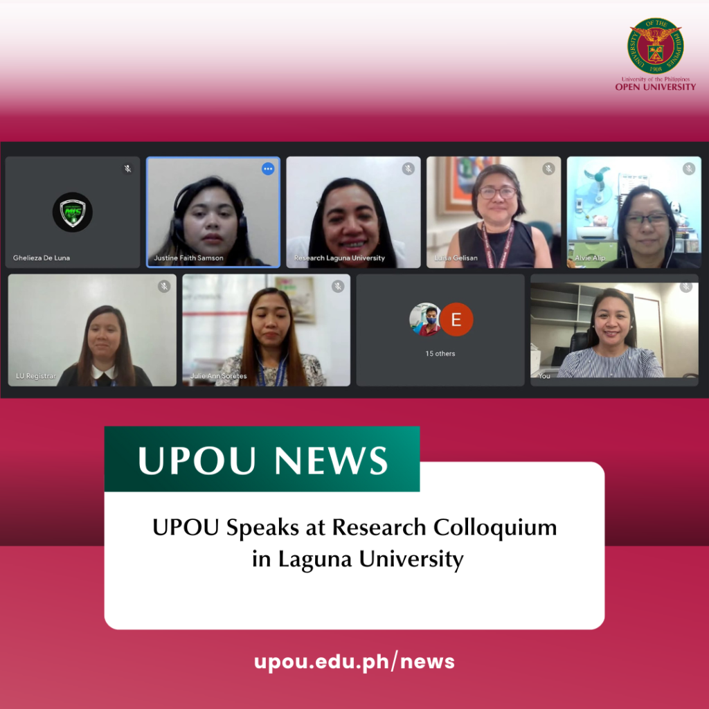 UPOU Speaks at Research Colloquium in Laguna University - University of ...