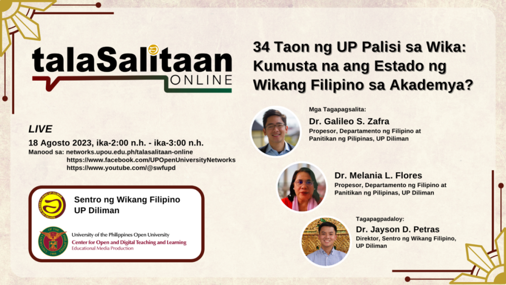 talaSalitaan online: Talakayan sa Wikang Filipino, Akademya, at Bayan ...