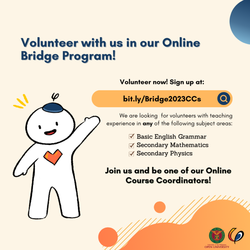 CALL FOR VOLUNTEERS: ONLINE BRIDGE PROGRAM - University of the ...
