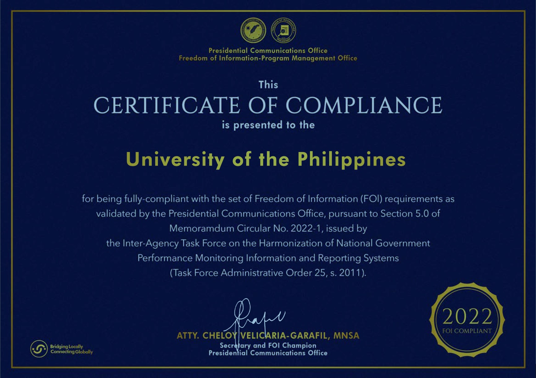 Philippine Transparency Seal - University of the Philippines Open ...