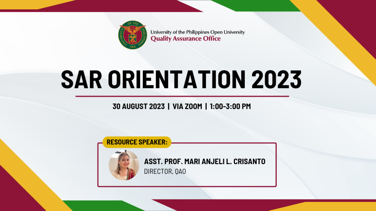 UPOU QAO Conducts a SAR Orientation for the New Members of SAR Writing ...