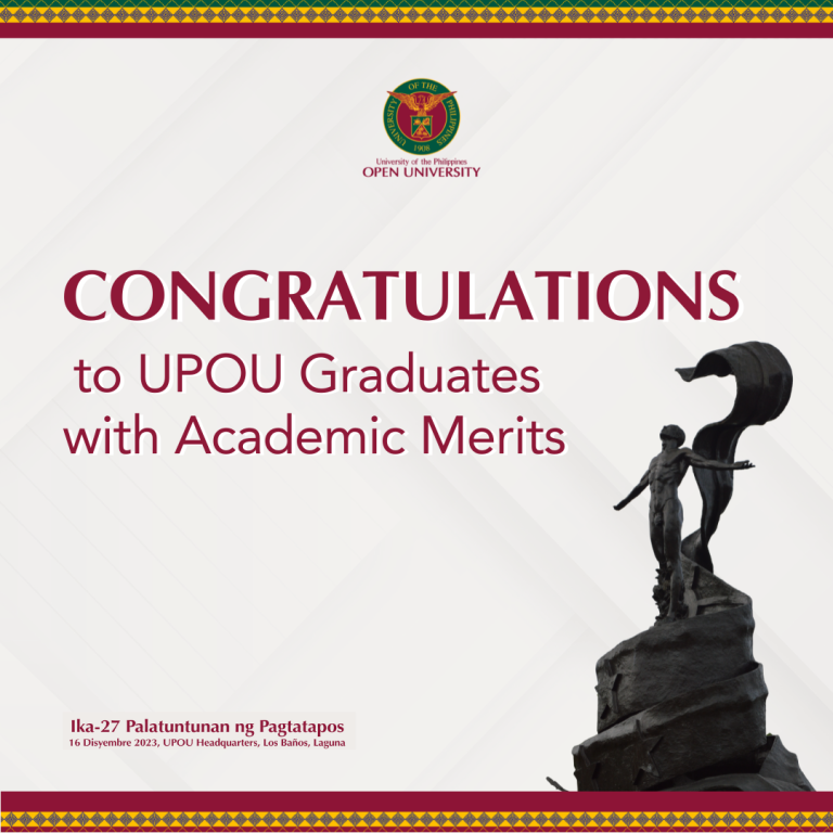 UPOU Congratulates Graduates with Academic Merits - University of the ...