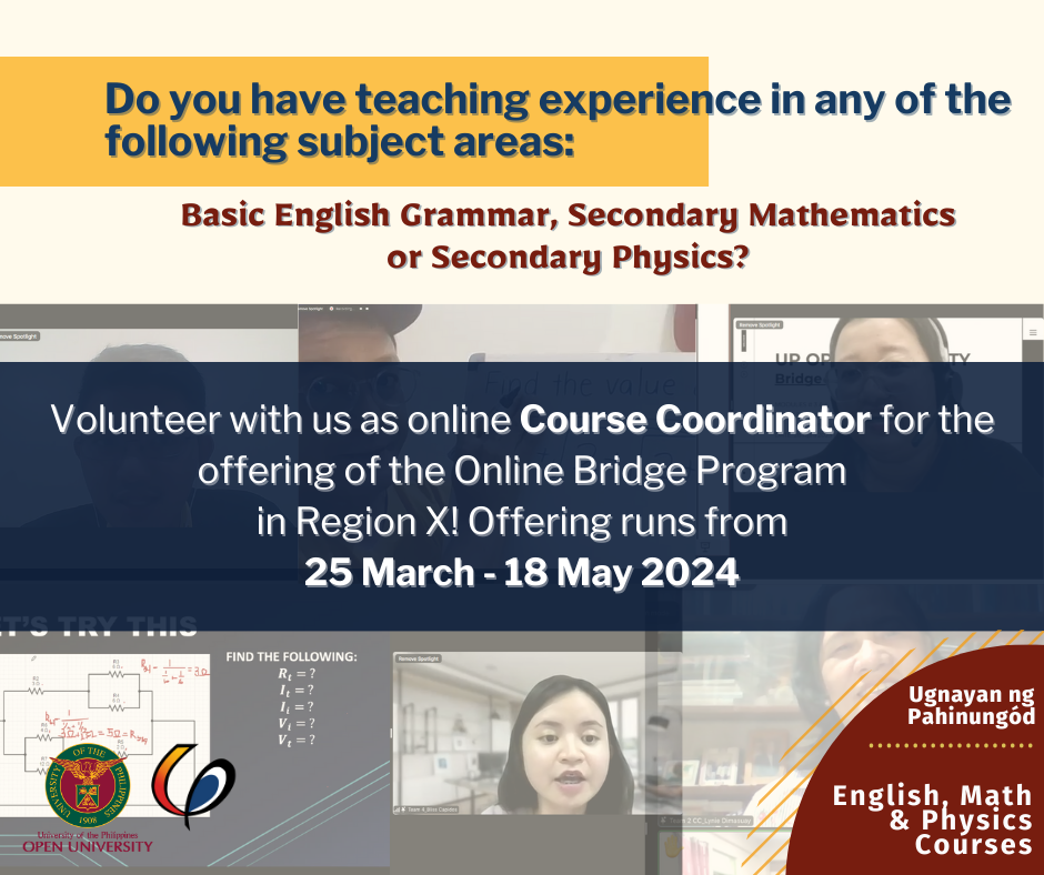 Call for Volunteers: Bridge Program Offering in DepEd Region X ...