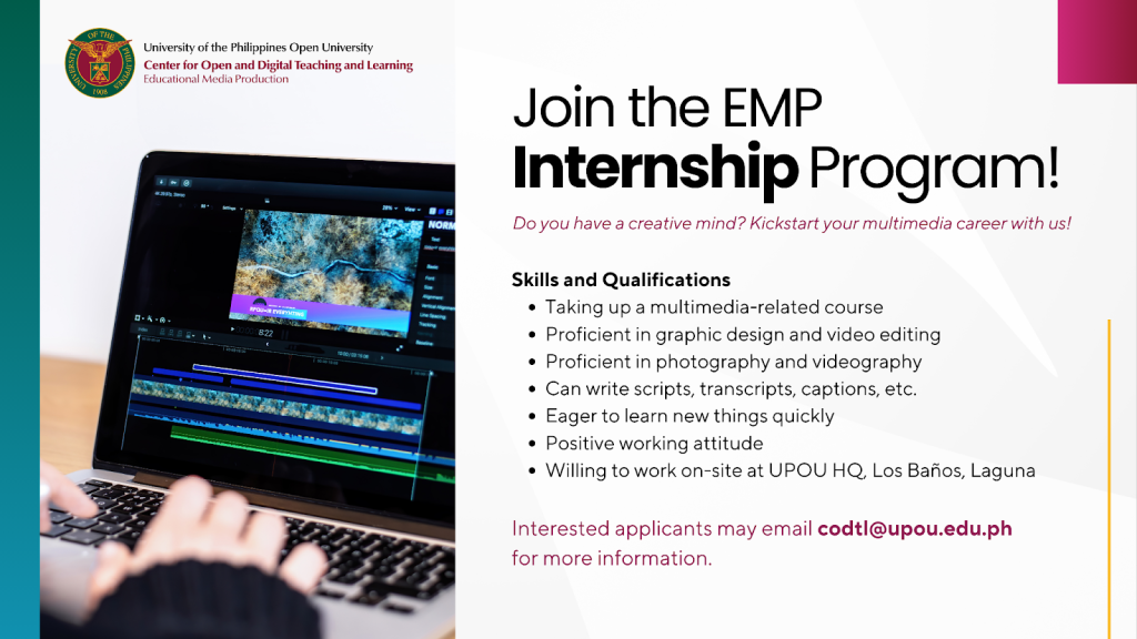 Join the EMP Internship Program - University of the Philippines Open University