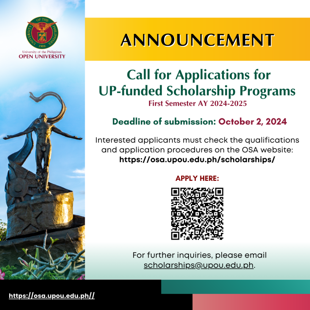 [SCHOLARSHIP OPPORTUNITY] Call for Application: UP-Funded Scholarships ...