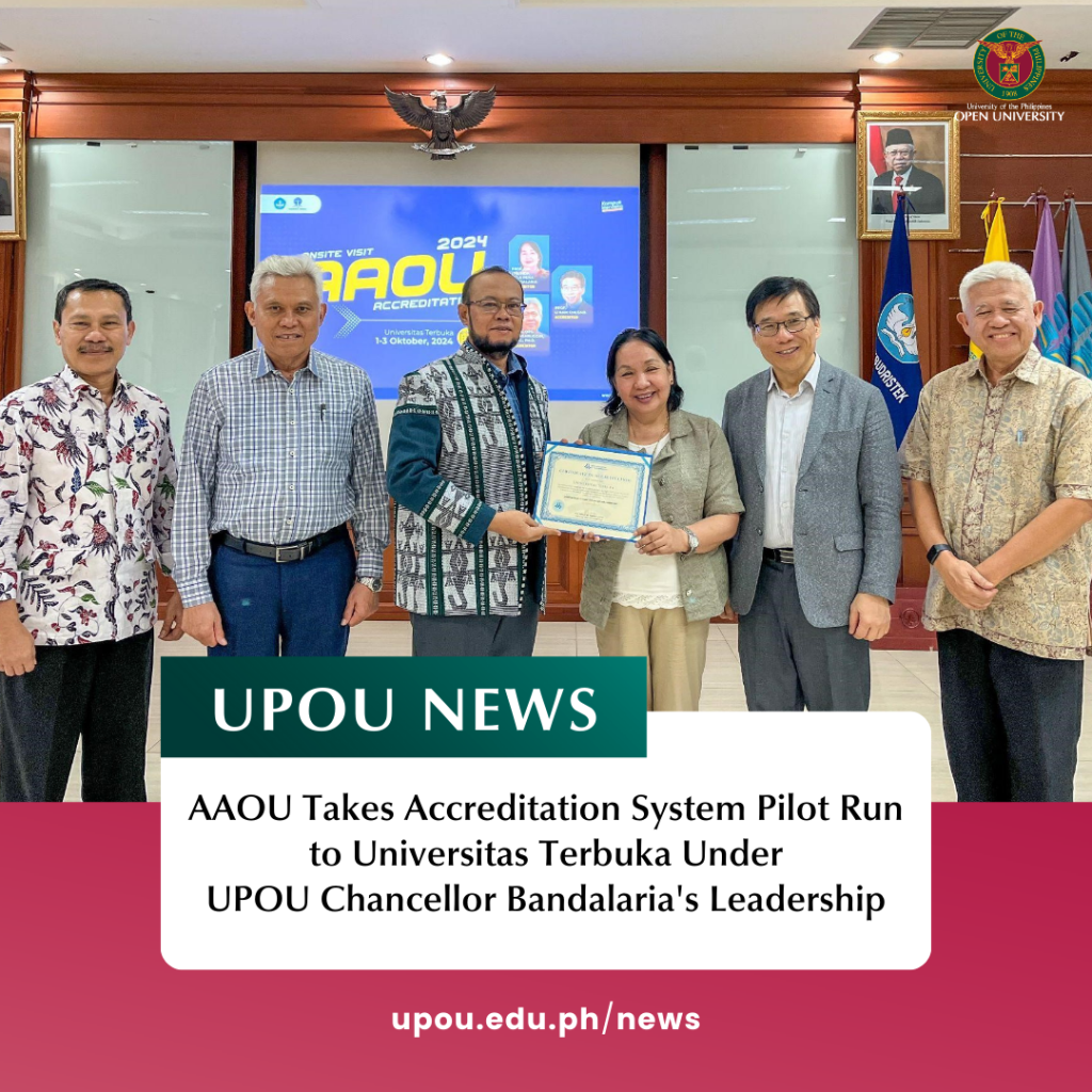 AAOU Takes Accreditation System Pilot Run to Universitas Terbuka Under UPOU Chancellor ...