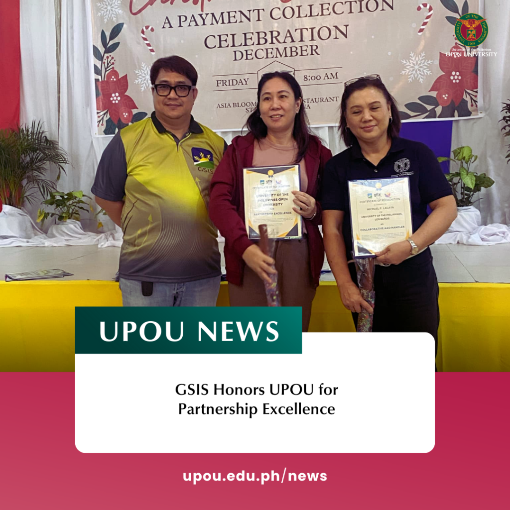 GSIS Honors UPOU for Partnership Excellence - University of the ...